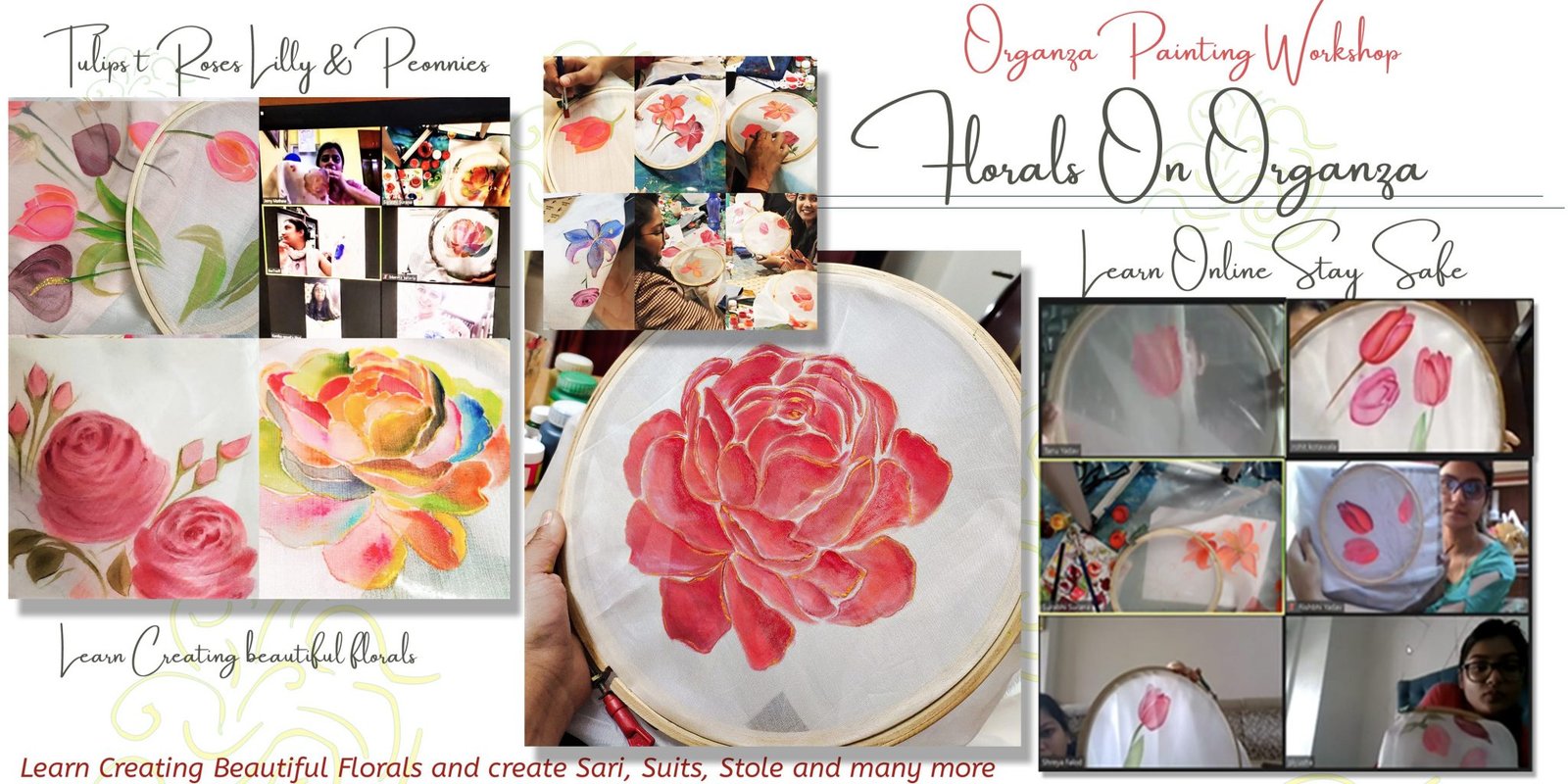 Organza Fabric Painting The Art Shades